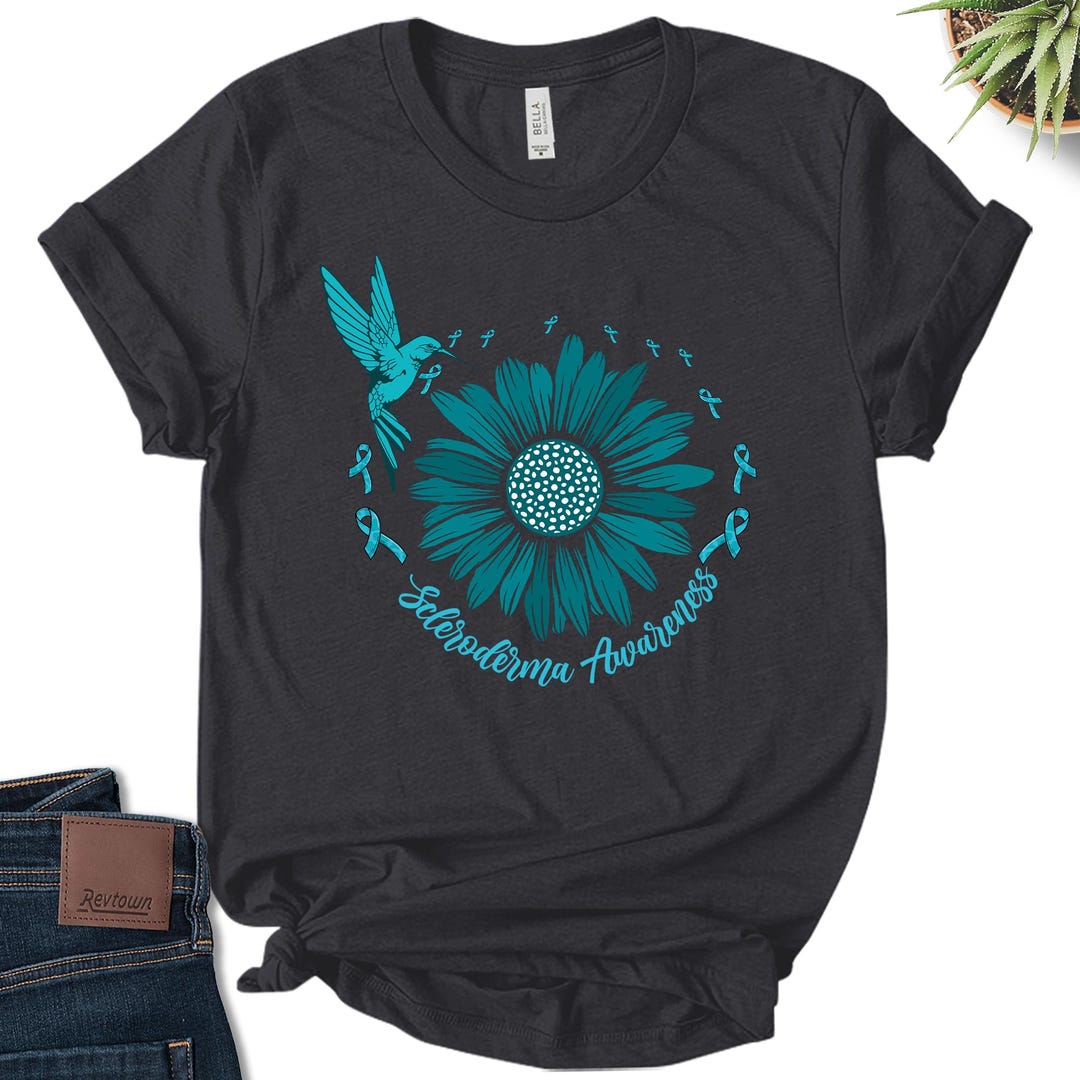 Scleroderma Awareness Sunflower Teal Ribbon Bird June Systemic ...