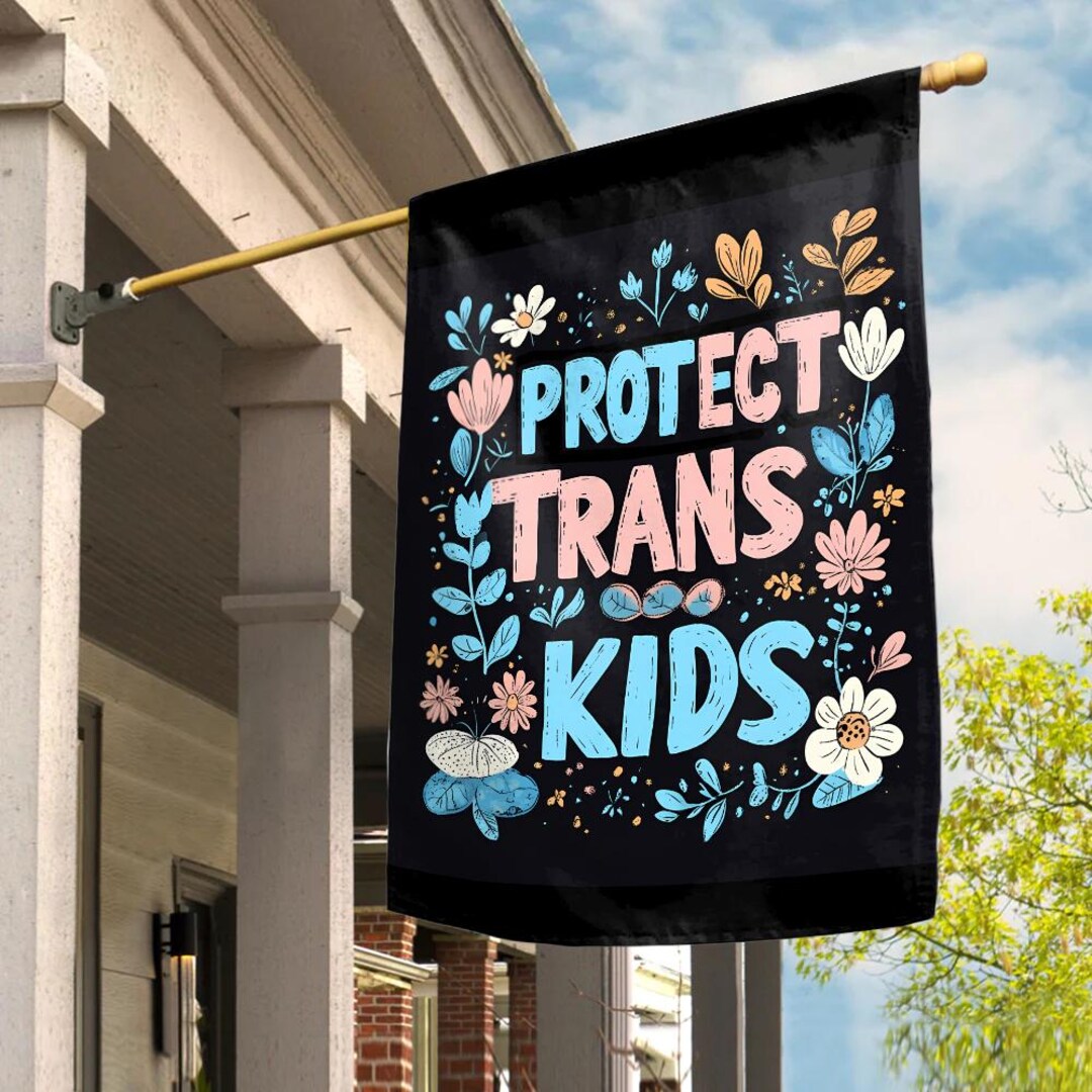 Subtle Protect Trans Kids LGBTQ House Flag, Trans People Deserve Safety ...