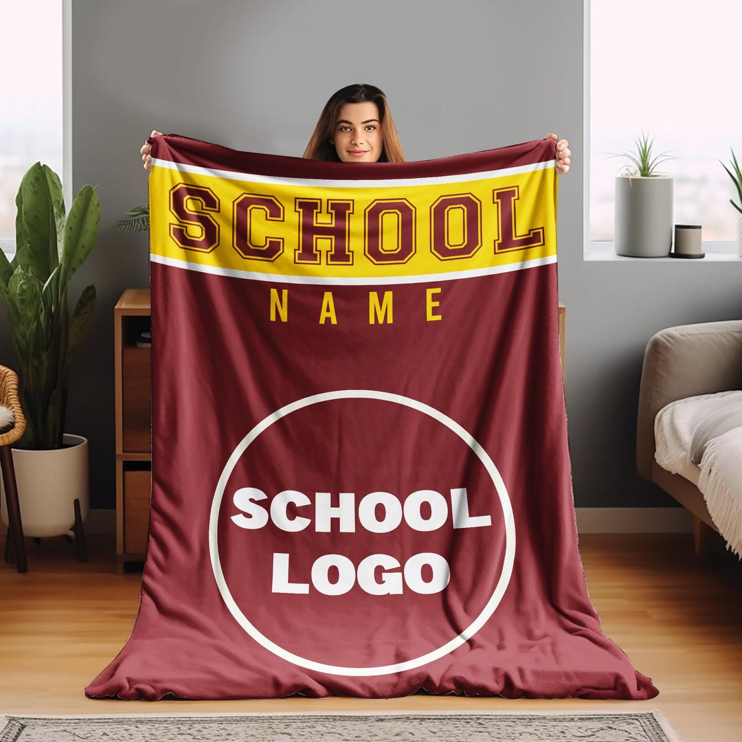Custom College Blanket/personalized School Blanket/gift for Senior 2024 ...