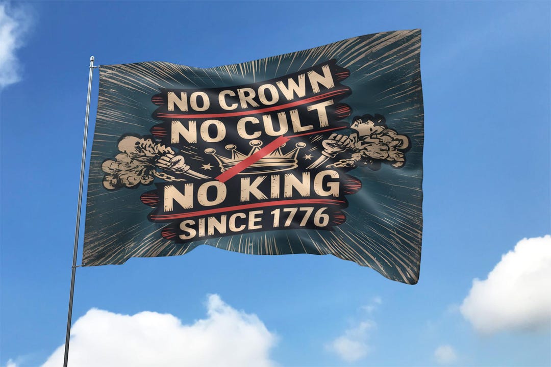 No Crown No Cult No King Flag – Anti‑authoritarian Protest Banner ...