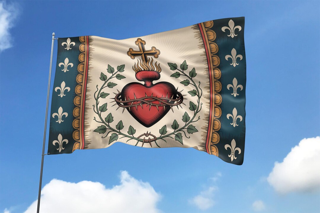 Sacred Heart of Jesus Church Garden Flag, Vintage Religious Garden Flag ...