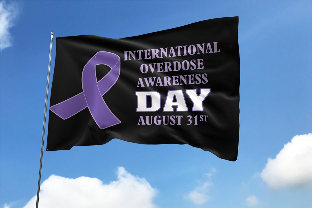 International Overdose Awareness Day House Flag, Overdose Warrior ...