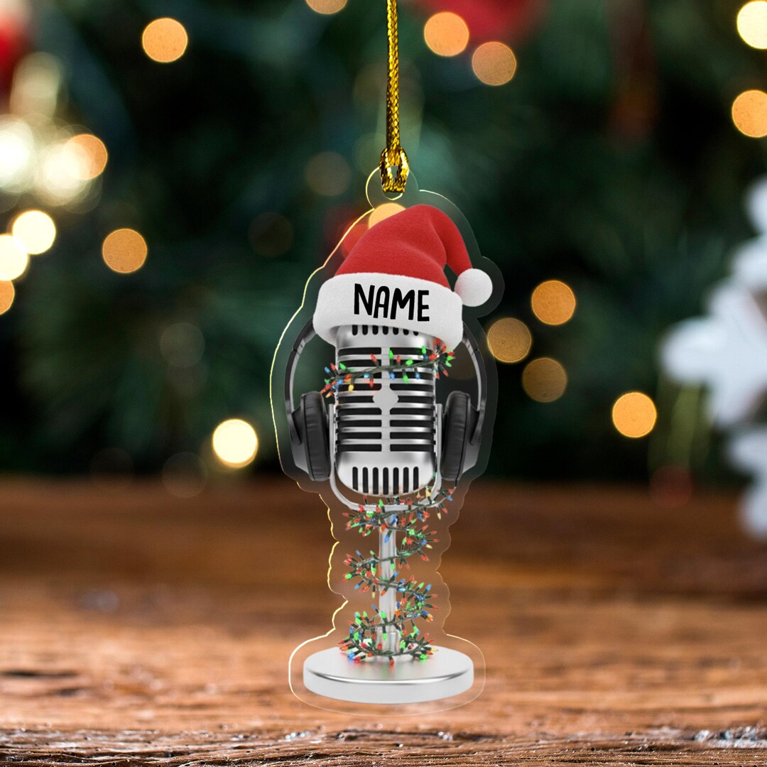 Custom Microphone Christmas Ornament – Personalized Gift for Music ...