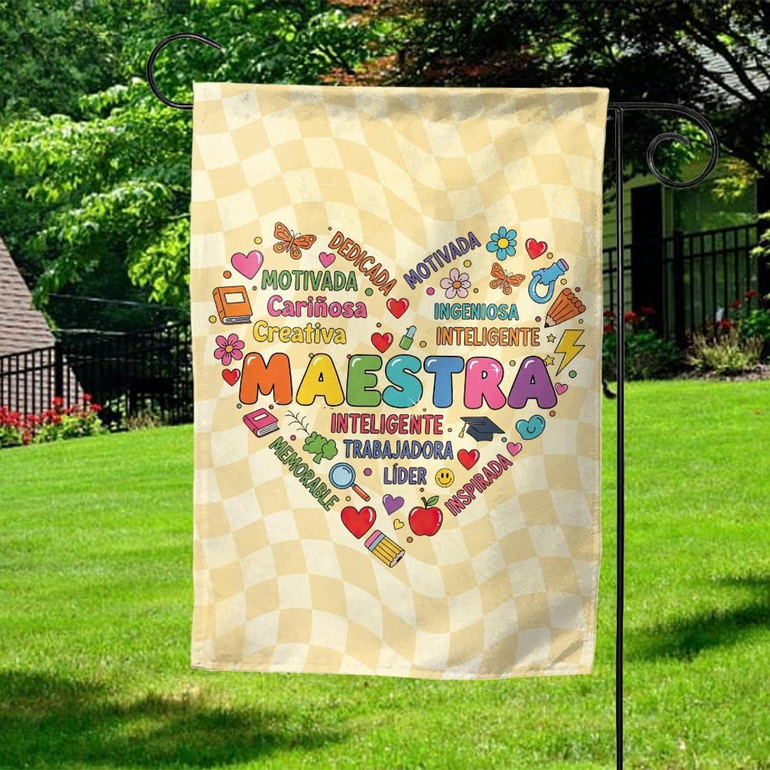 Maestra Teacher Flag, Spanish Teacher Gift, Bilingual Classroom Decor ...