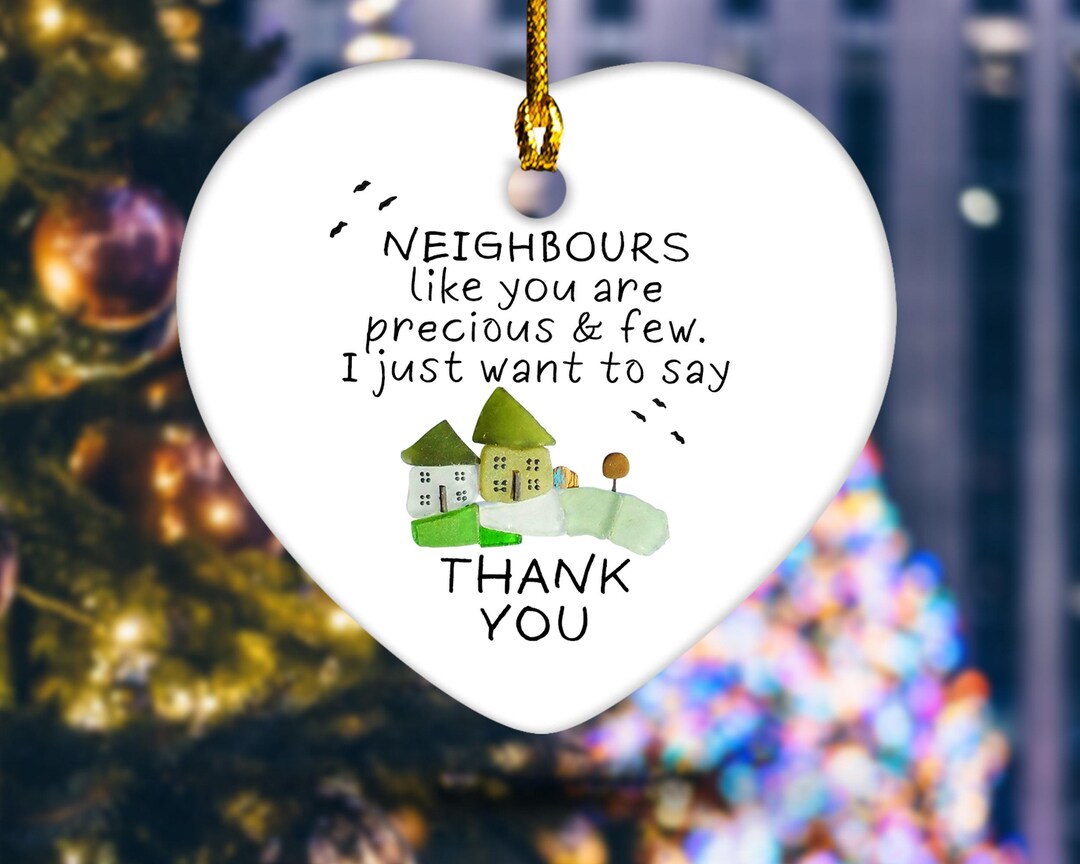 Thank You Neighbours Heart 2025 2D Flat Ornament , Sea Glass ...