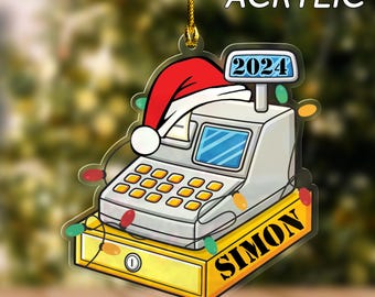 Personalized Cash Register Christmas Ornament, Accountant Ornament ...