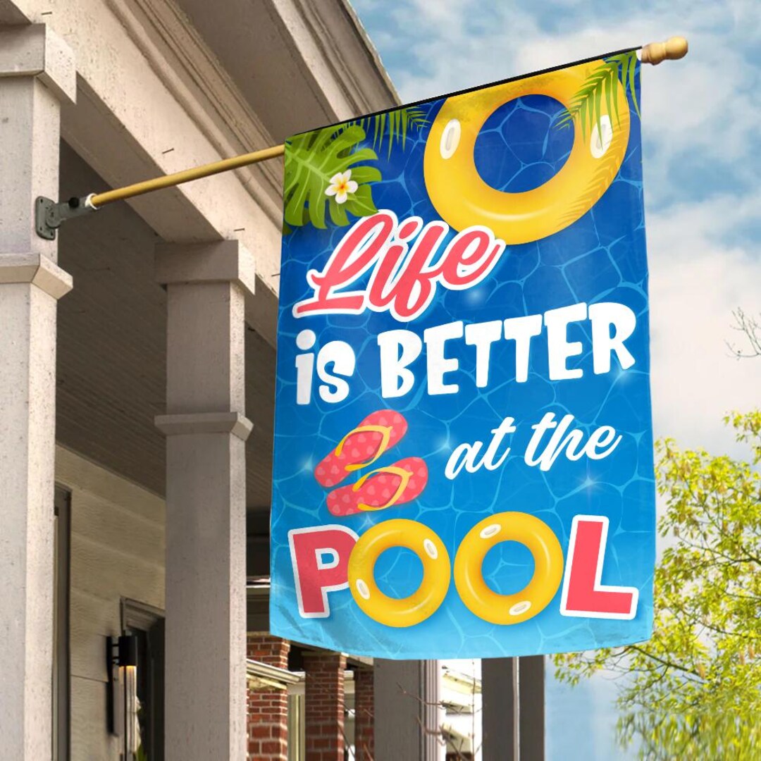 Personalized Swimming Pool Flag/summer Flag/life is Better at the Pool ...