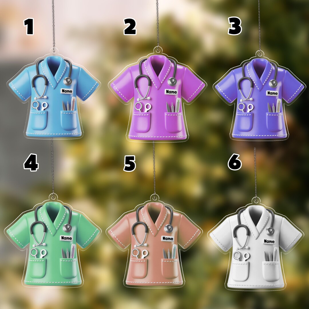 Custom Nurse Scrubs Flat 2D Ornament, New Nurse Ornament, Scrub Life ...