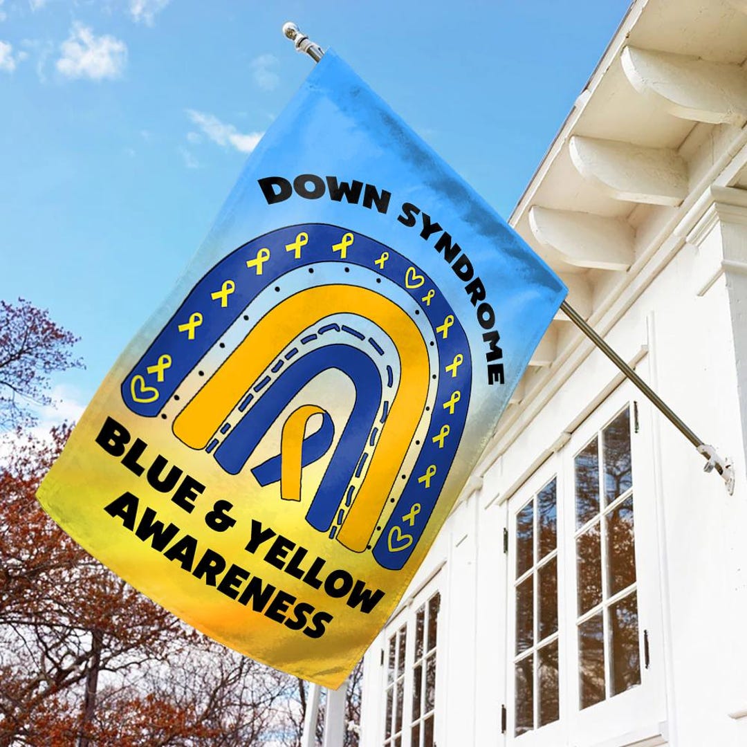 Down Syndrome Awareness, Down Syndrome Support Ribbon Sign, Blue and ...