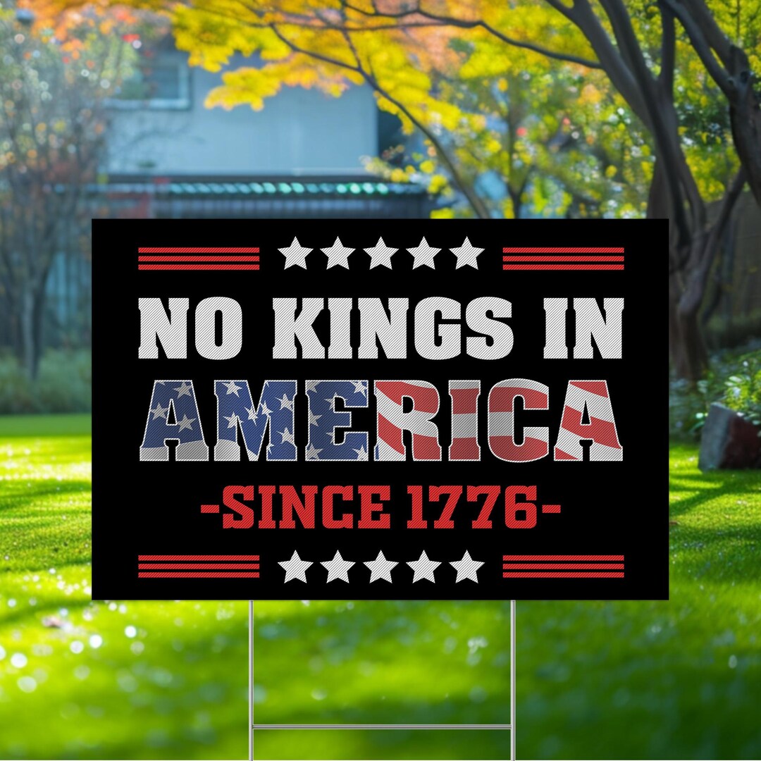 No Kings in America Anti Yard Sign With H Stake, Anti Fascism Fascist ...