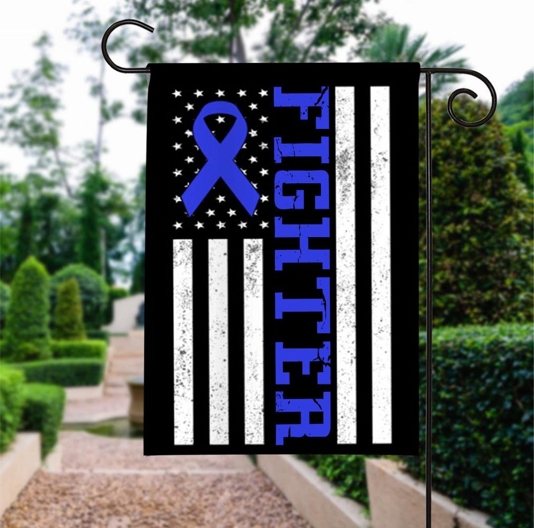 Colorectal Cancer Garden Flag, Colon Cancer, Colon Cancer Awareness ...