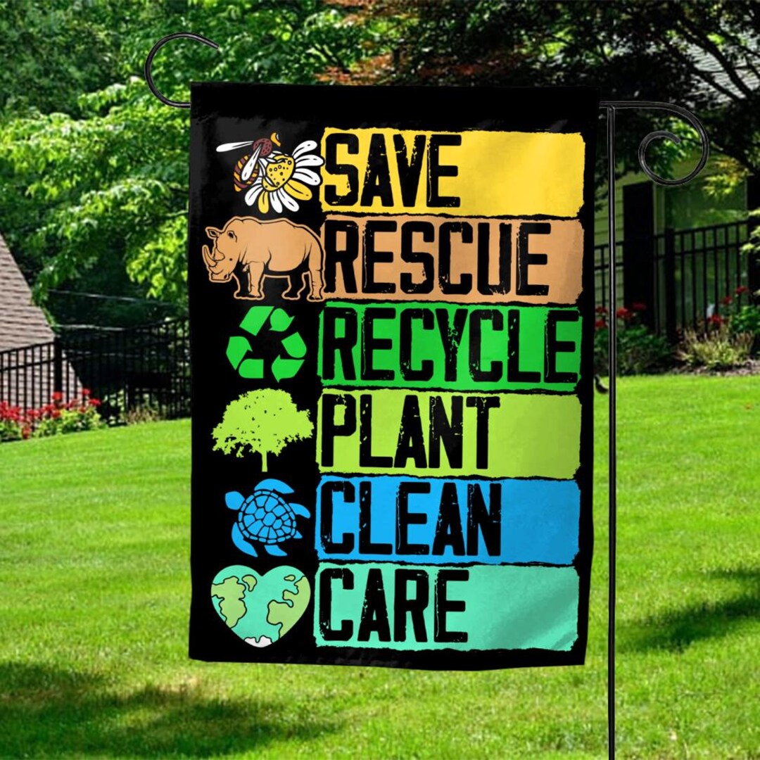 Environmental Garden Flag, Recycle Flag, Environment Day, Activist Gift ...