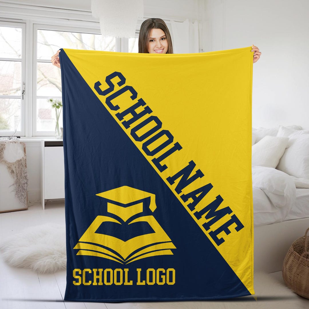 Custom College Blanket/personalized School Blanket/gift for Senior 2024 ...