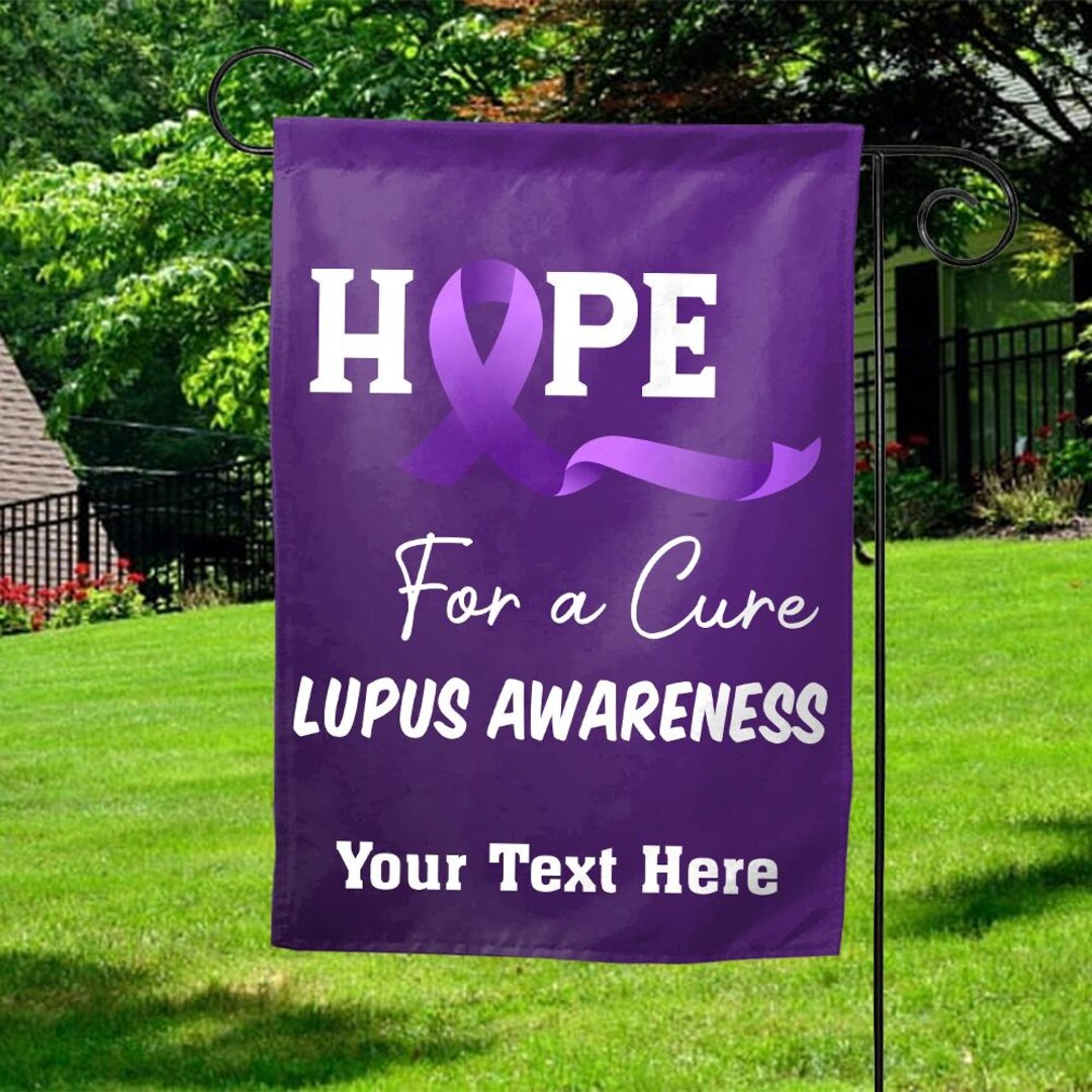 Lupus Hope for a Cure Garden Flag, Double-sided Lupus Awareness Flag ...