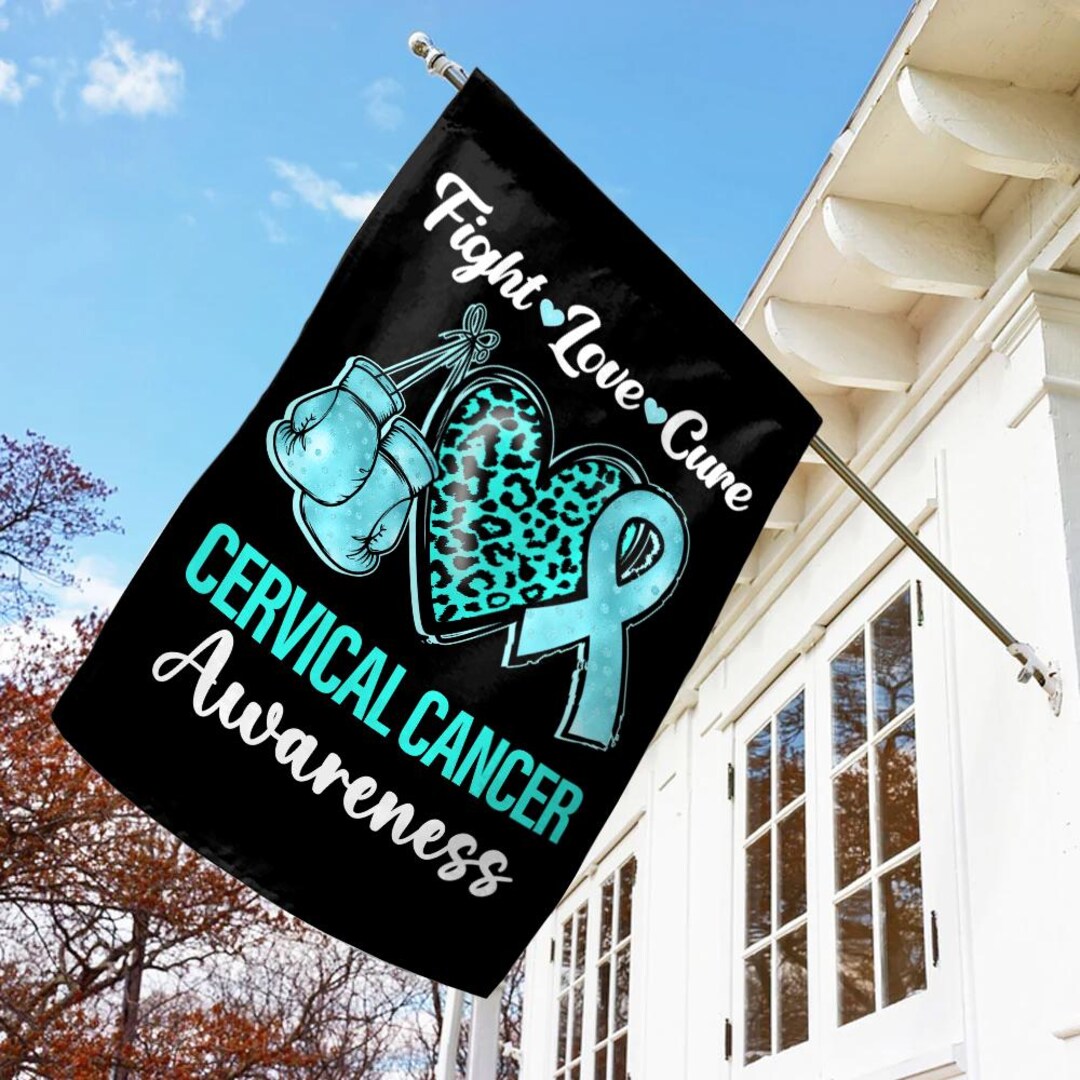 Cervical Cancer Awareness Garden Flag, Ovarian Cancer Flag, Cancer ...