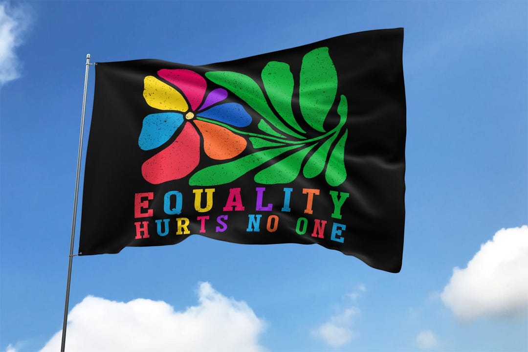 Equality Hurts No One Flag, Rainbow Pride Flag, LGBTQ+ Equal Rights ...