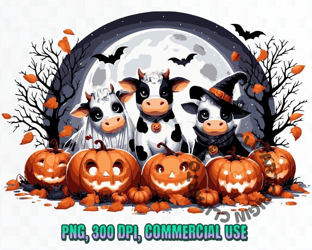 Spooky Highland Cow Png - Perfect Halloween Design for a Unique and ...