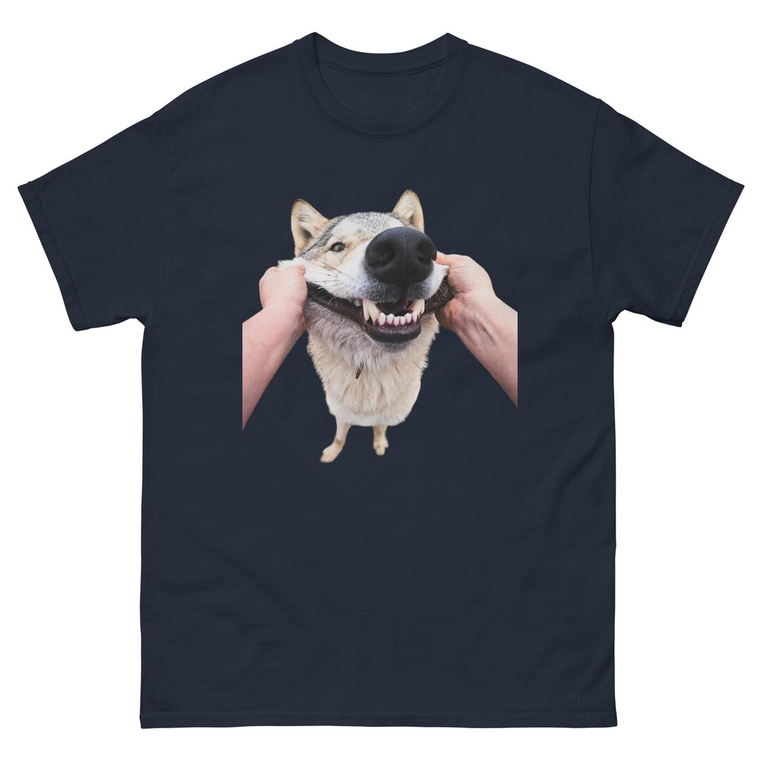 Funny Wolf T-shirt - Stretchy Cheeks WOLP - Furry Graphic Tee - Wolf ...