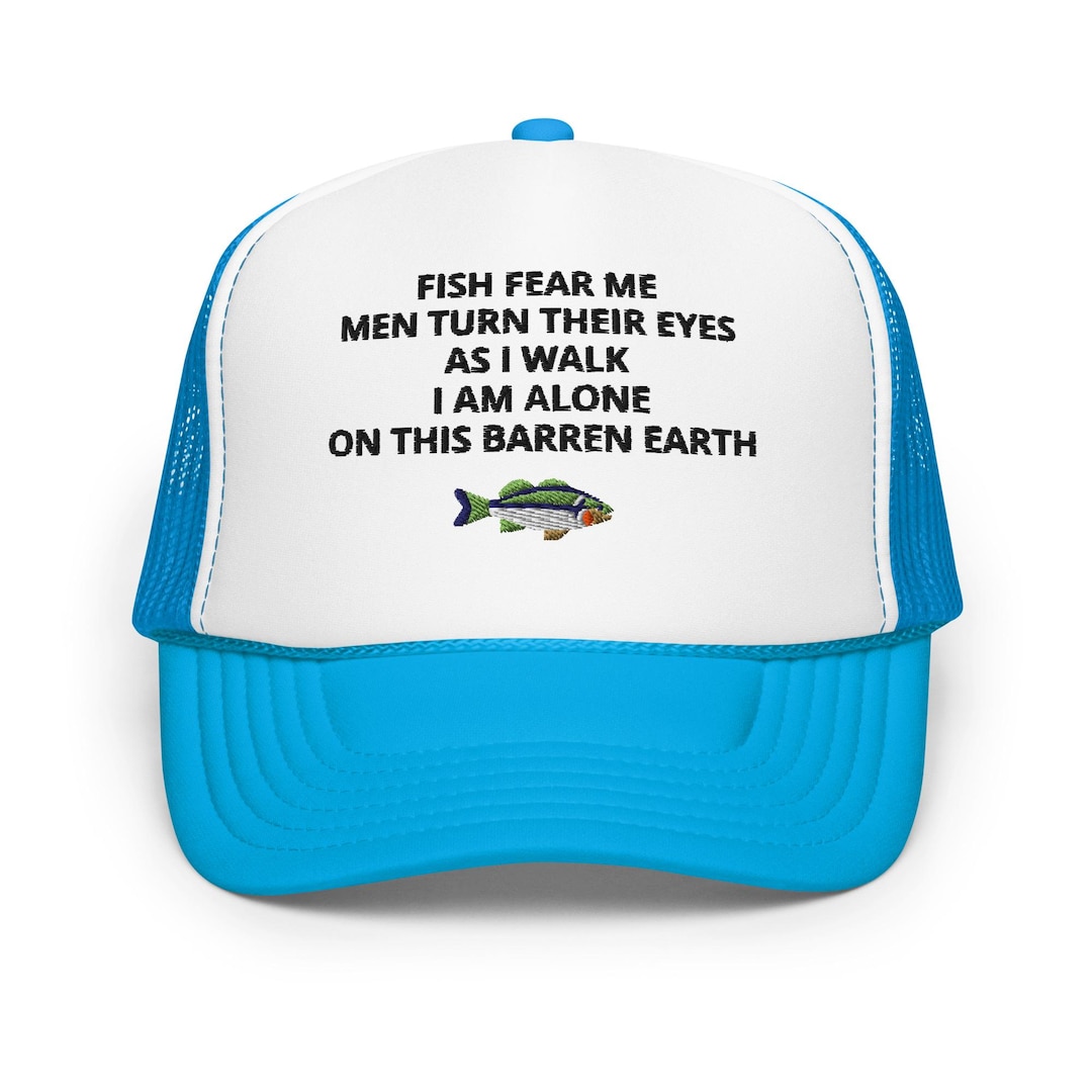 FISH FEAR ME Hat | Webfishing Game Cap - Funny Furry Travel Hat ...