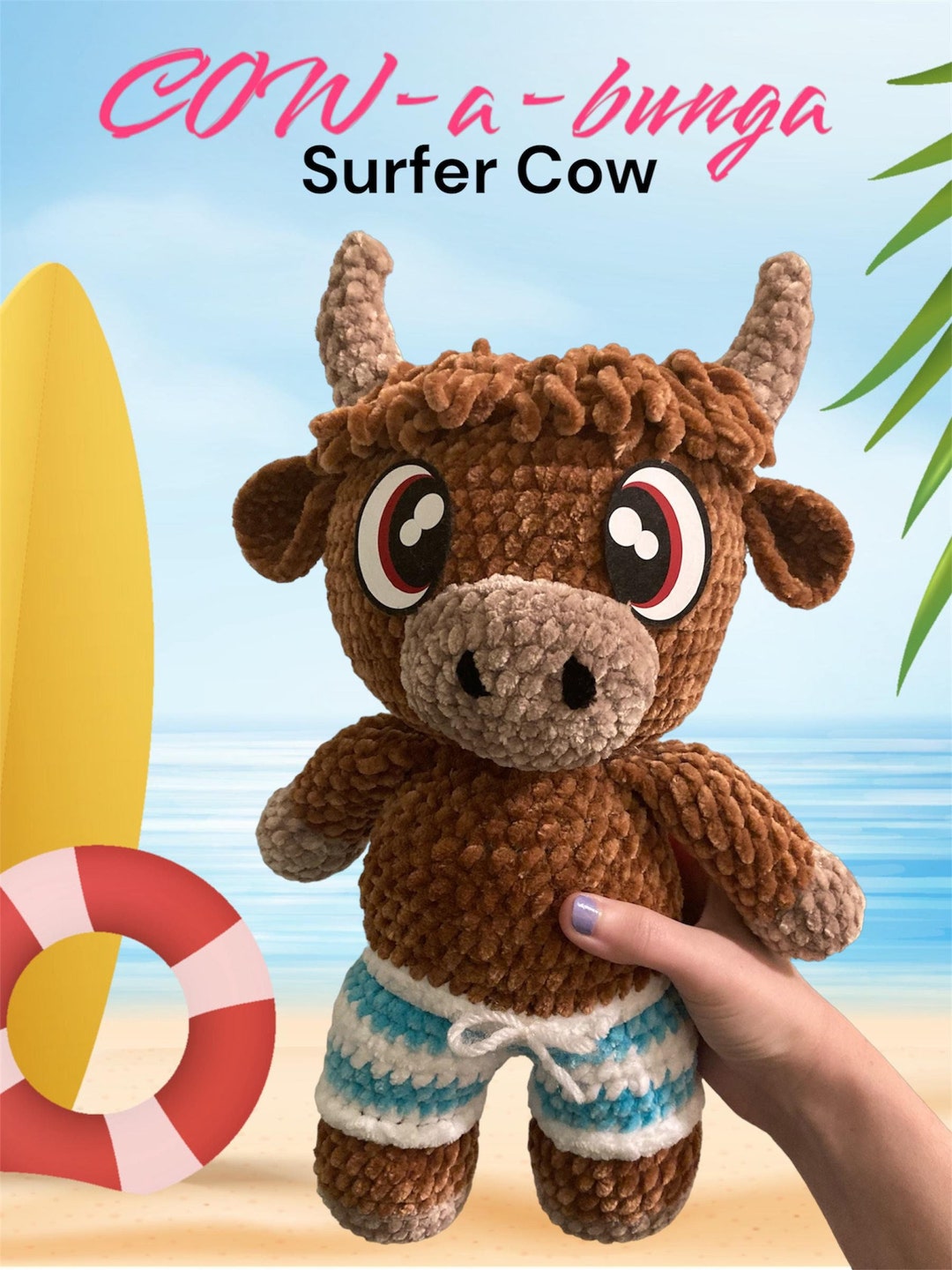 Cow-a-bunga Surfing Cow Pattern - Etsy