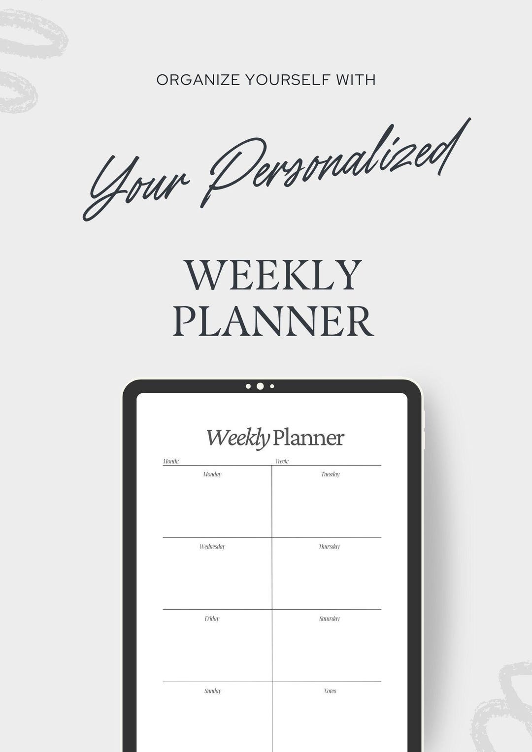 Minimalist Weekly Planner A5 | Printable Digital Template | One Page ...