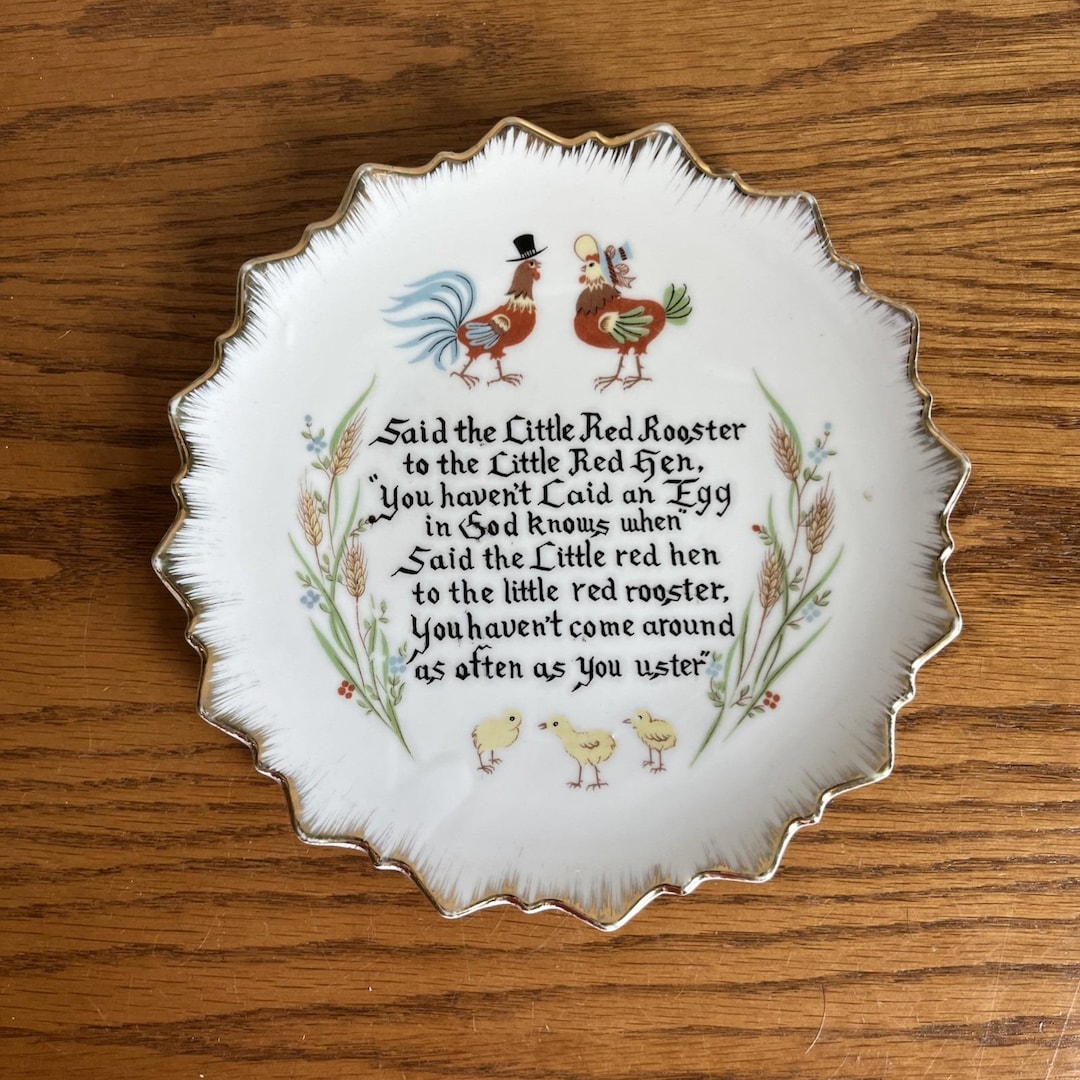 Chicken Hen Decorative Plate "said the Little Red Rooster" Vintage ...