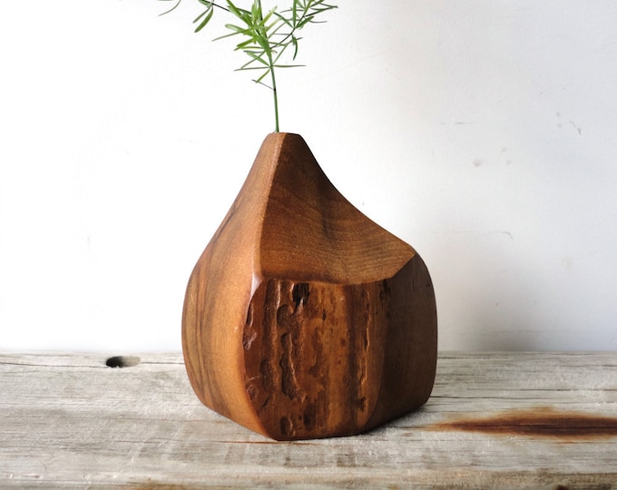 Modern Walnut Wood Vase. Angular Design. - Etsy