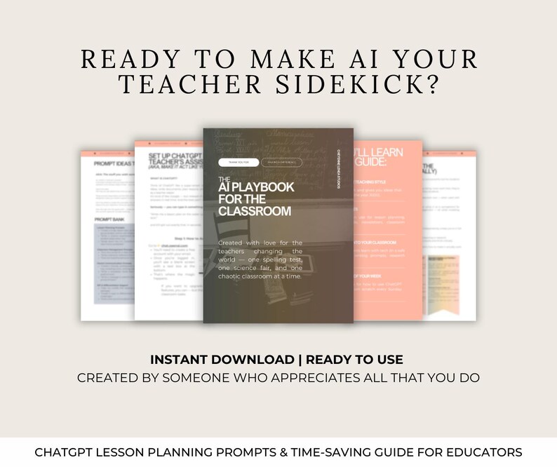 AI Classroom Playbook for Teachers – Chatgpt Lesson Prompts, Time ...