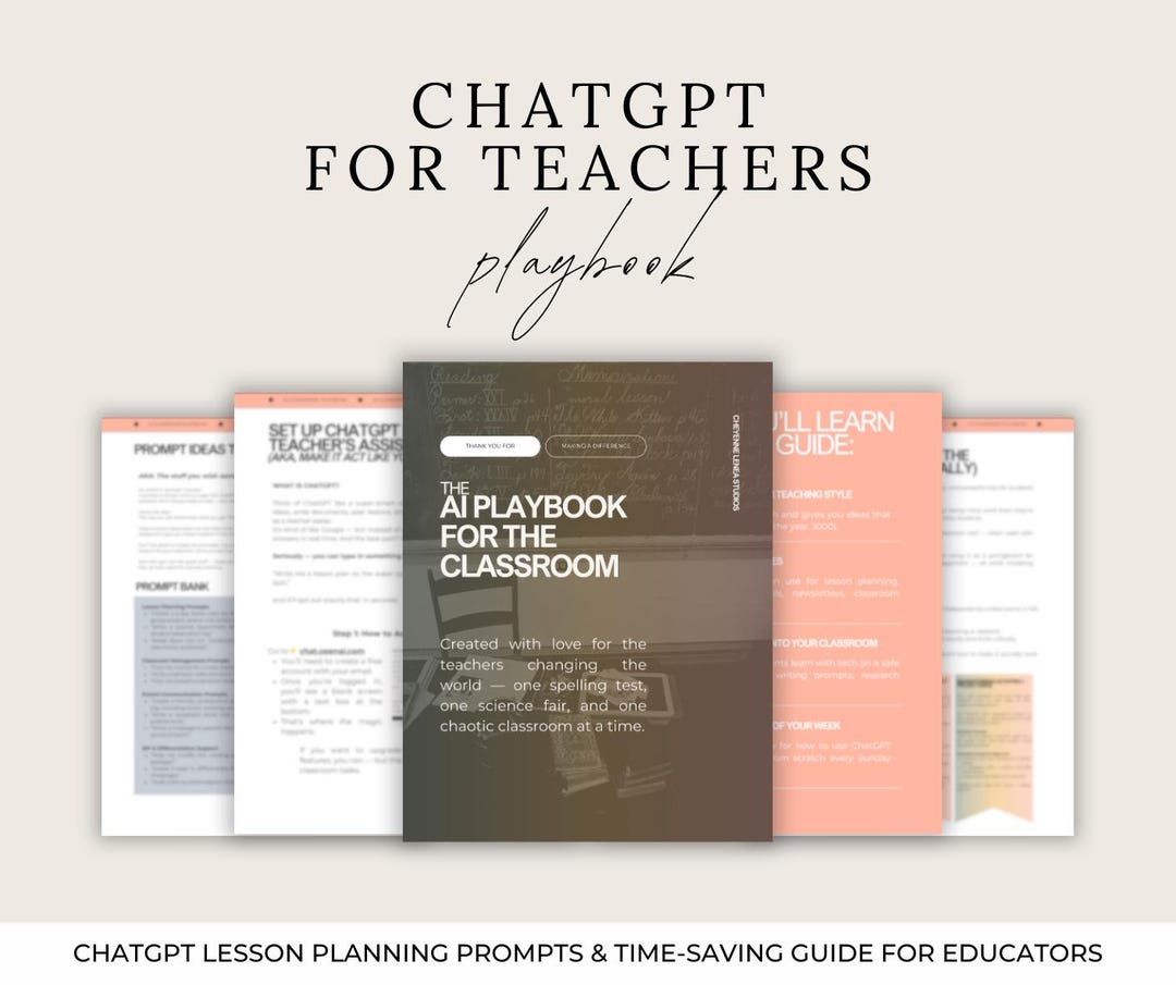 AI Classroom Playbook for Teachers – Chatgpt Lesson Prompts, Time ...