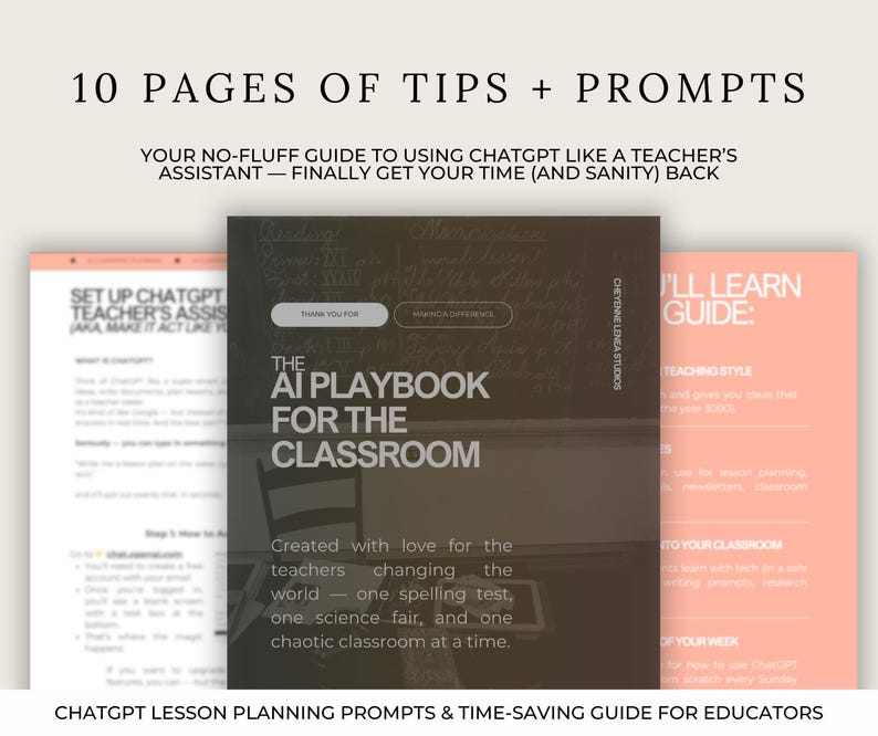 AI Classroom Playbook for Teachers – Chatgpt Lesson Prompts, Time ...