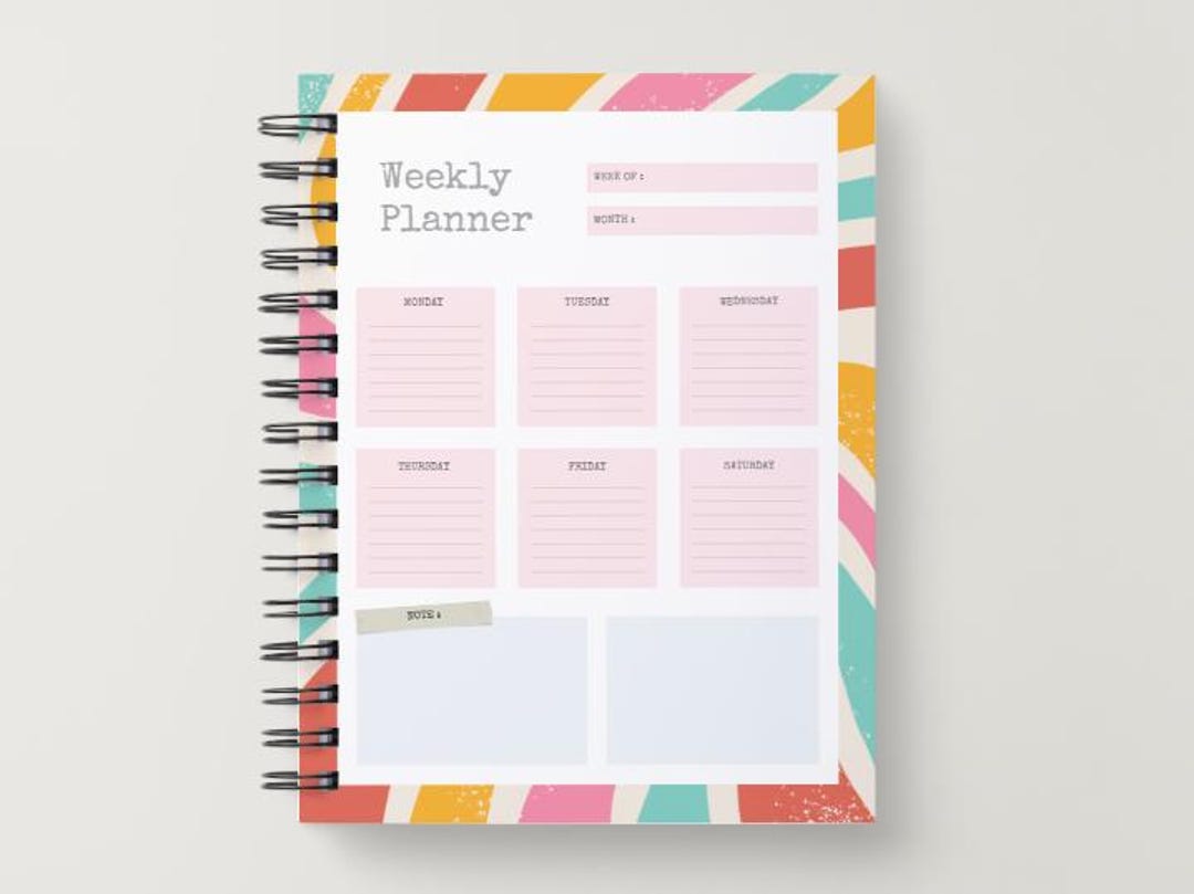 Retro Weekly Planner | Chic Design With Downloadable A4 - Etsy
