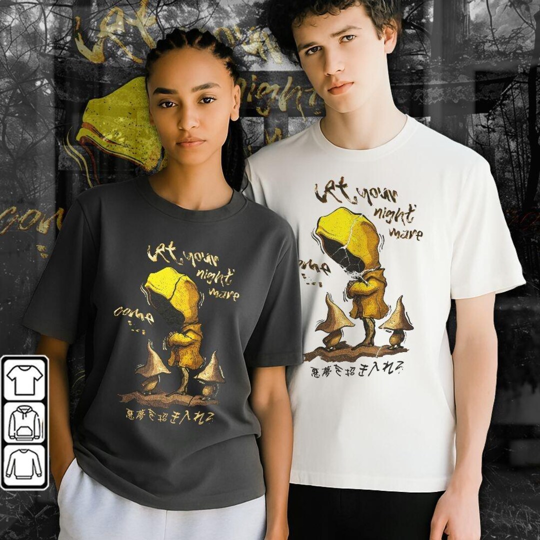 The Girl Yellow Raincoat Horror Japanese Shirt, Creepy Cute Anime Tee ...