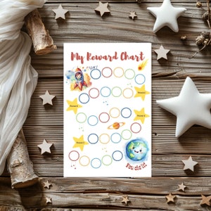 Reward Chart Sticker Chart Instant Download Chore Chart Space Behavior ...