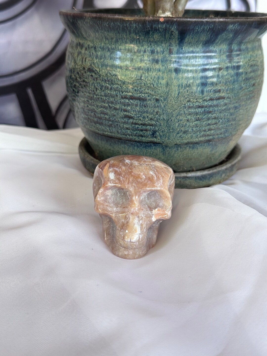Peach Moonstone Skull - Etsy