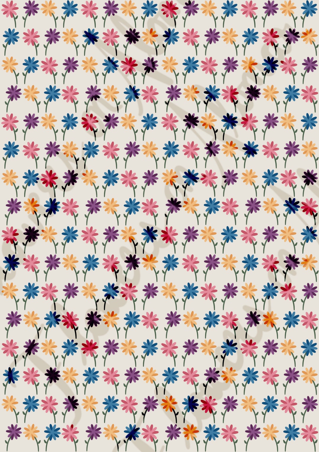 Multi-color Flower Pattern - Etsy