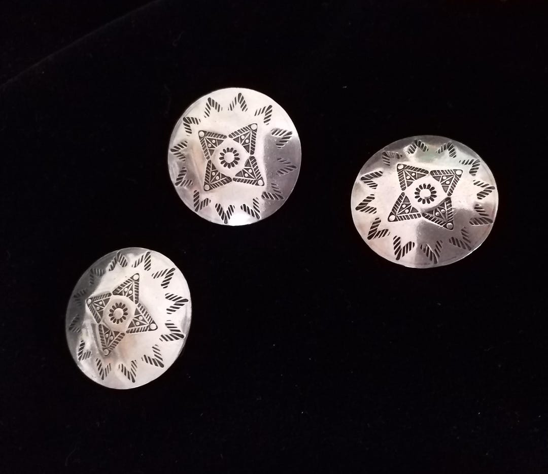 Silver BELL Trading Post Fred Harvey-era Concho Button- Set of Three-1 ...