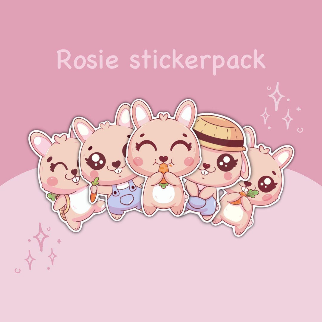 Waterproof Bunny Sticker Pack – Cute and Durable Vinyl Stickers for ...