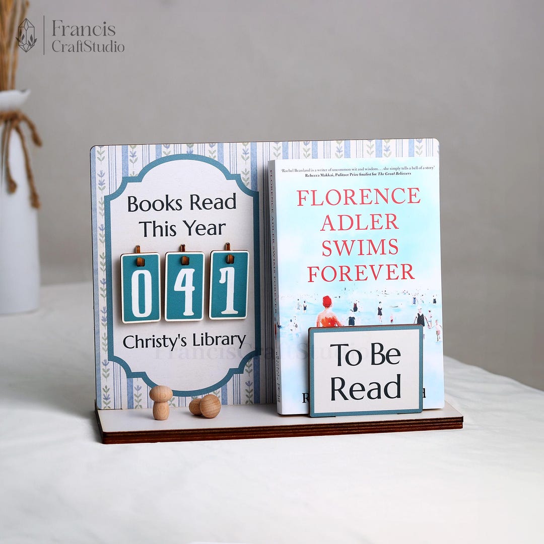 Personalized Book Tracker, Book Holder, Books Read This Year Counter ...