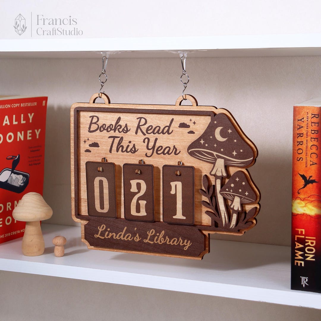 Books Read This Year Counter, Custom Books Read Tracker, Bookish Decor ...