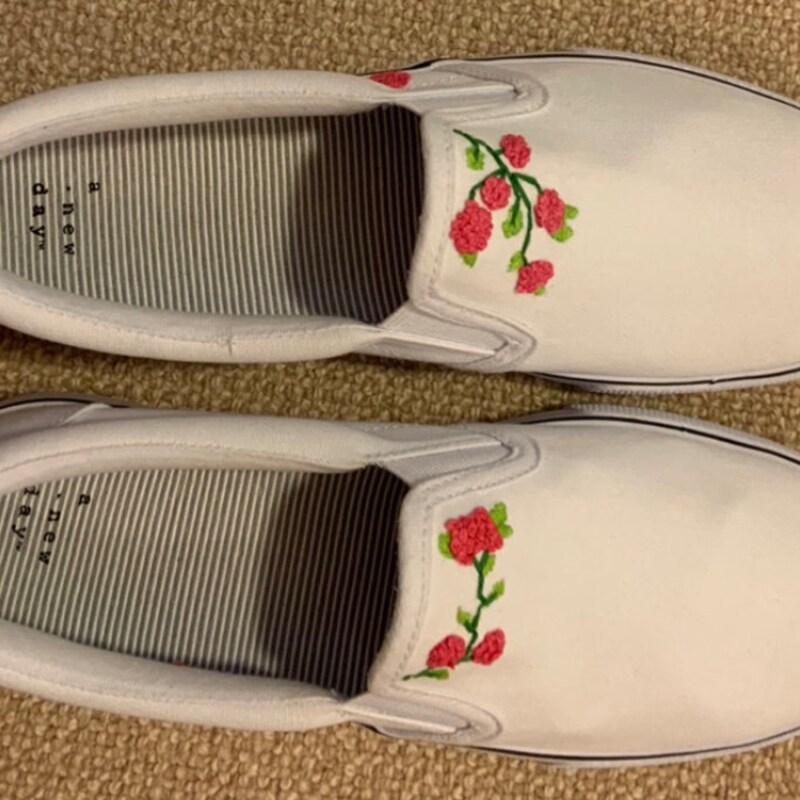 Embroidered Shoes - Etsy