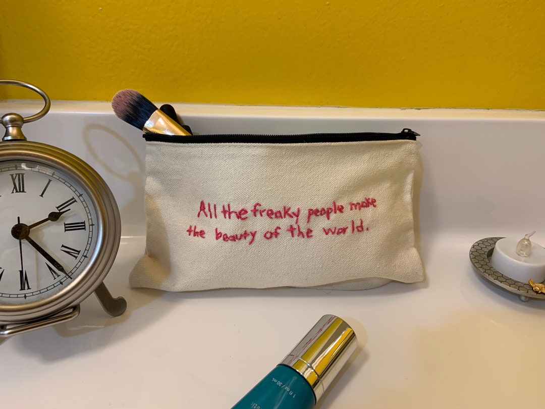 Inspirational Makeup Bag, Canvas Bag, Hand Stitched, Travel Bags ...