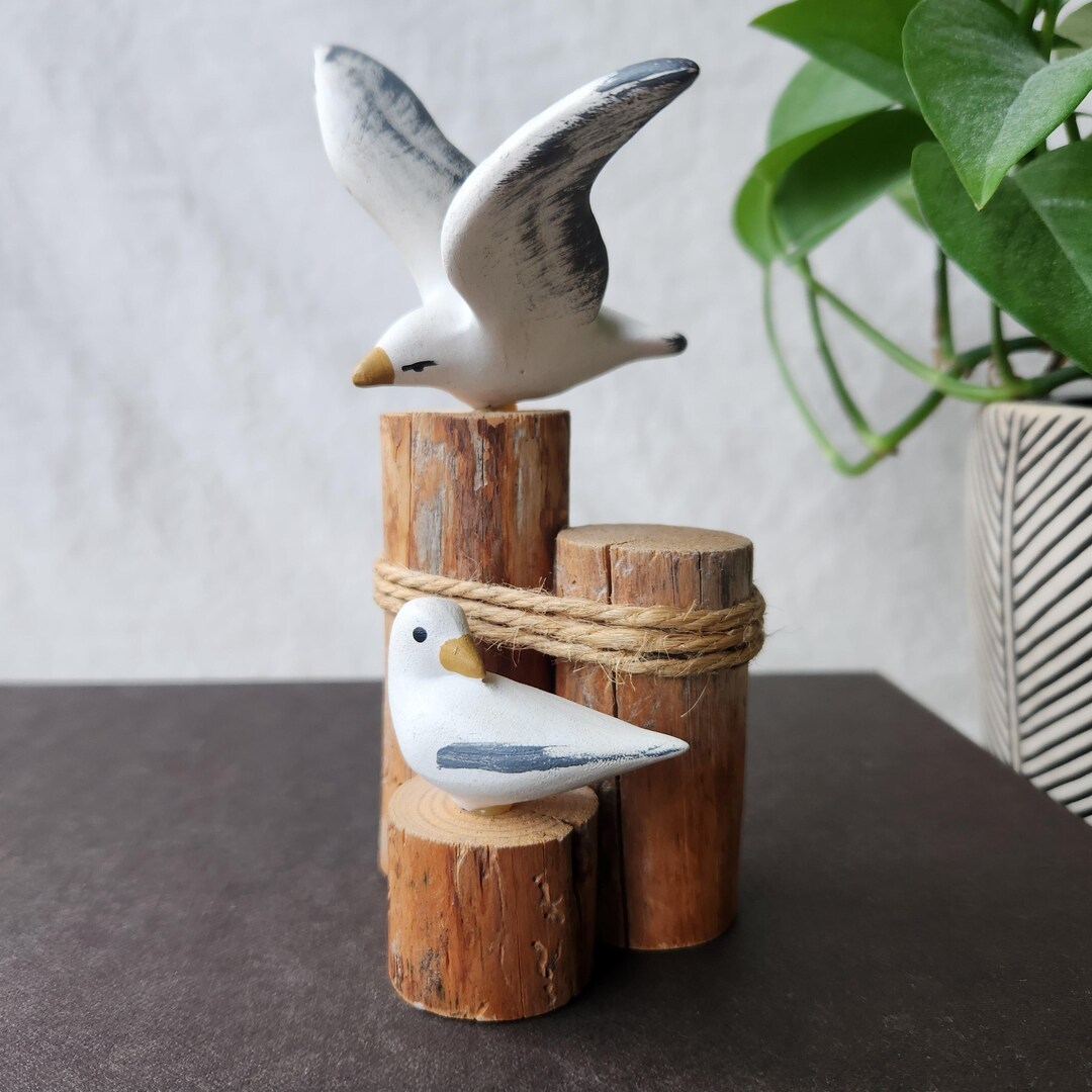 Vintage Jonathan Seagull Shore Wood Nautical Figurine Coastal Decor - Etsy
