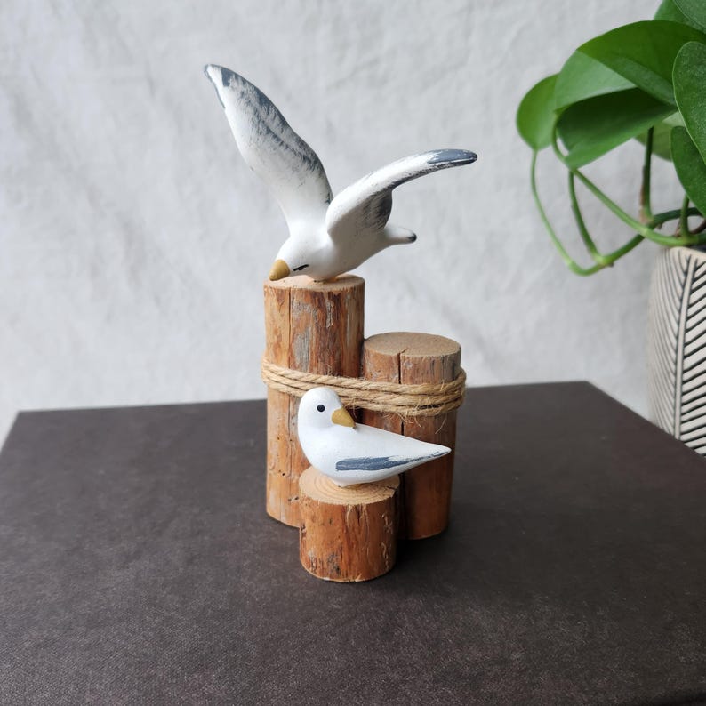 Vintage Jonathan Seagull Shore Wood Nautical Figurine Coastal Decor - Etsy