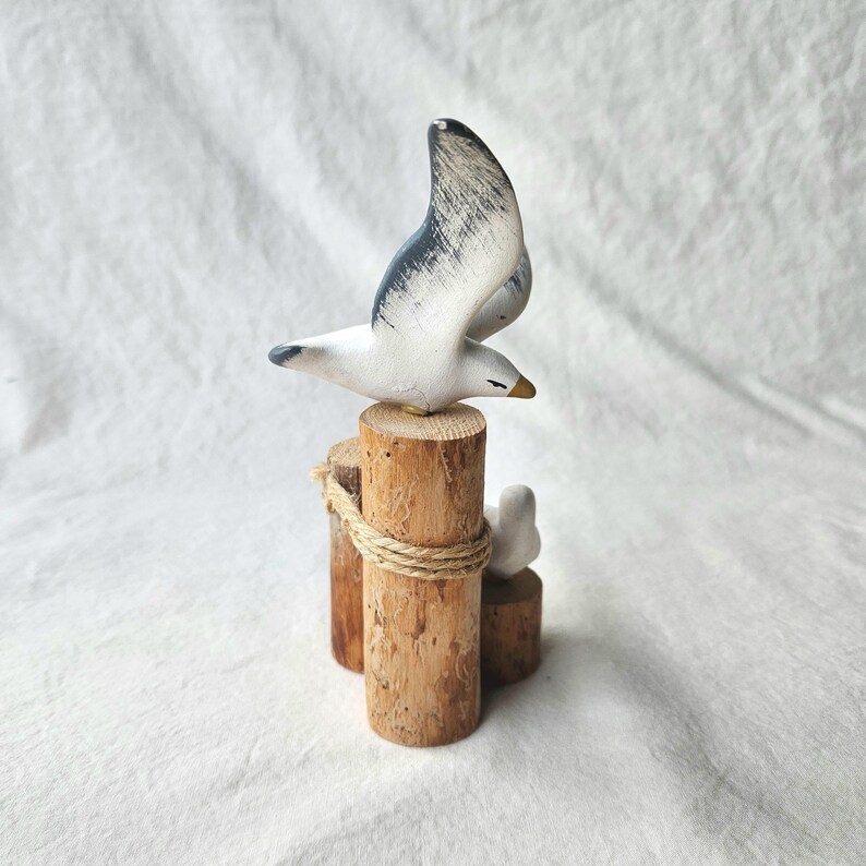 Vintage Jonathan Seagull Shore Wood Nautical Figurine Coastal Decor - Etsy