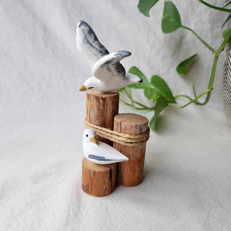 Vintage Jonathan Seagull Shore Wood Nautical Figurine Coastal Decor - Etsy