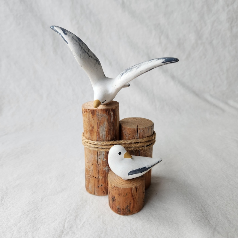 Vintage Jonathan Seagull Shore Wood Nautical Figurine Coastal Decor - Etsy