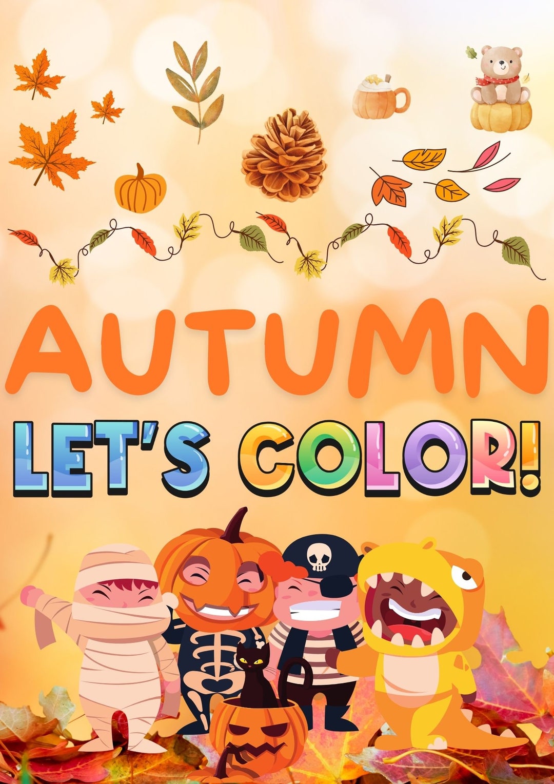 Printable Kids Autumn Color Sheets - Digital Download - 8.5x11 - Etsy