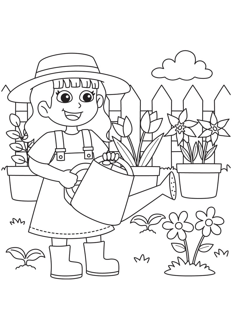 Printable Kids Spring Color Sheets - Digital Download - 8.5x11 - Etsy