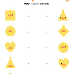 50 Fun Matching Sheets for Kids - Digital Download - 8.5x11 - Etsy