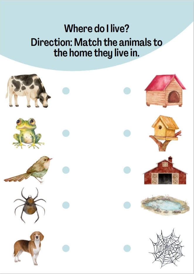 50 Fun Matching Sheets for Kids - Digital Download - 8.5x11 - Etsy